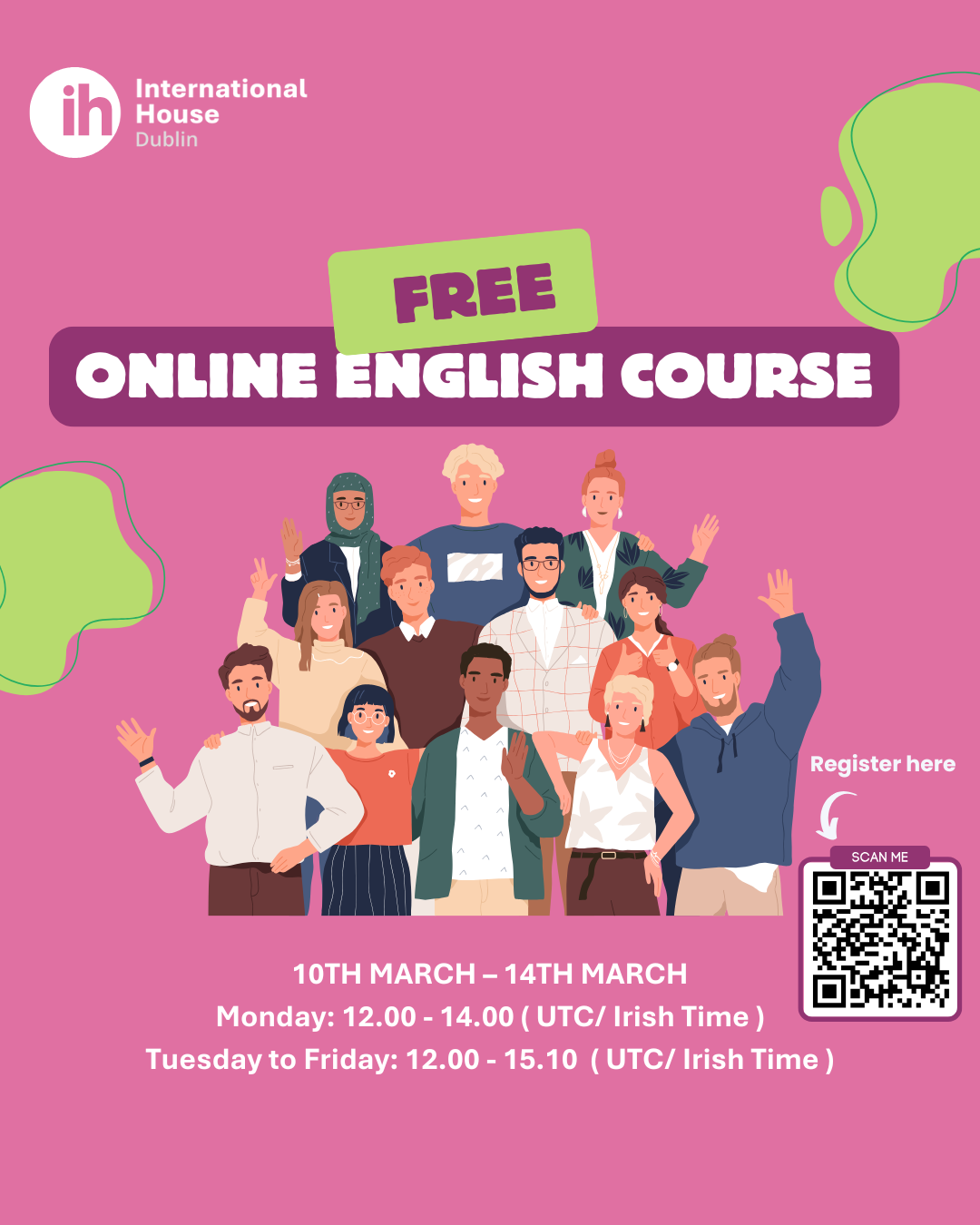 Free English Classes, 10-14 Mar | The Wheel